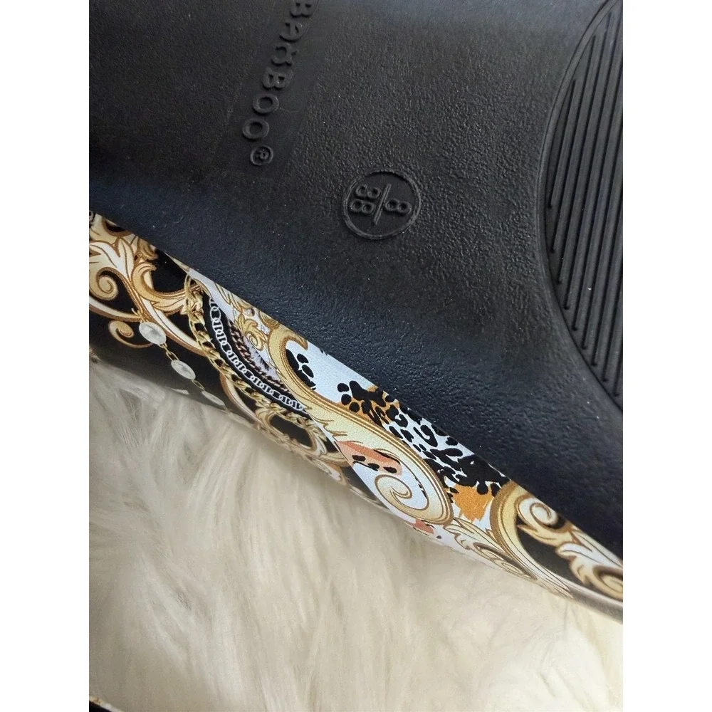 BAMBOO | Shoes | Bamboo Size 8 Tiger Baroque Print Platform Block Heel ...